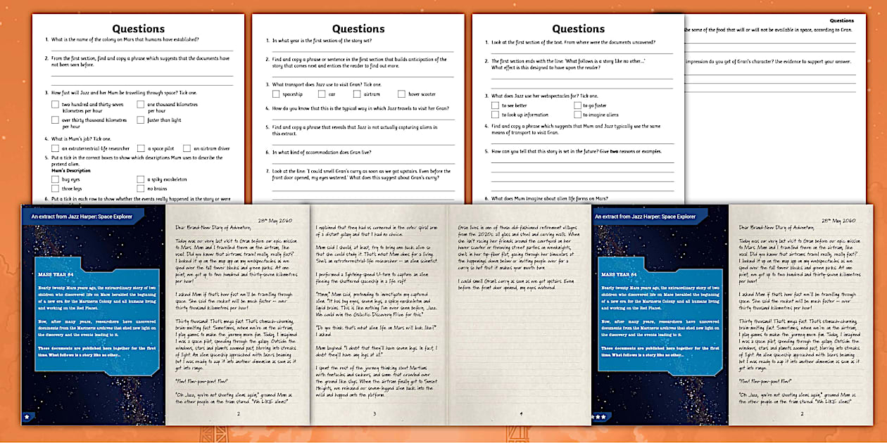 Year 5 Science Fiction Reading Comprehension